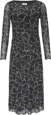 s.Oliver Midikleid Kleid Mesh-Kleid mit U-Boot-Ausschnitt