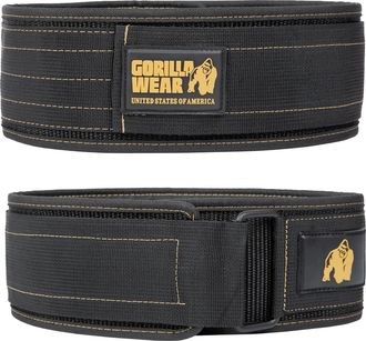 Gorilla Wear Gewichthebergürtel - Nylon 4 Zoll - Schwarzes/Gold