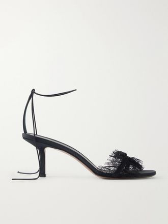 Neous Belel Lace-trimmed Twill Sandals - Black