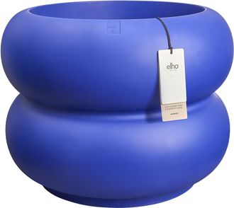 ELHO Amber Roll Low 60 - Blumentopf f&uuml;r Innen und Au&szlig;en - 100% recyceltes Plastik - &Oslash; 59.9 x H 46.1 cm - Blau/Royalblau