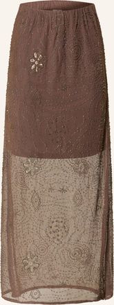Y.A.S. Mesh-Rock Mit Schmucksteinen Und Pailletten beige
