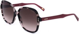 Levi's &Uuml;bergro&szlig;e quadratische Sonnenbrille Schildpatt Burgunder