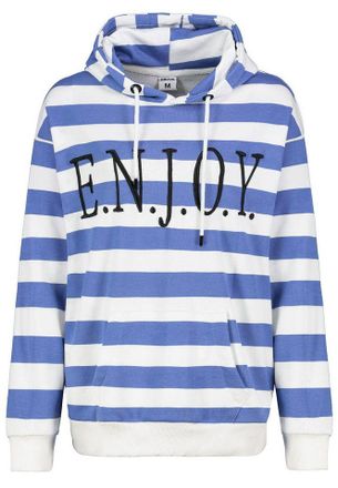 Sublevel Hoodie Liebevoll bestickter Streifenlook mit Kapuze Logo Sweat Hoodie