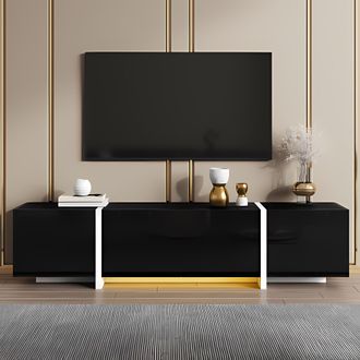 Generic TV Schrank 170cm mit LED-Lichtleiste lowboard Hochglanz mit T&uuml;ren und Schubladen Fernseher Schrank viel Stauraum tv Tisch f&uuml;r Wohnr&auml;ume Schlafzimmer s