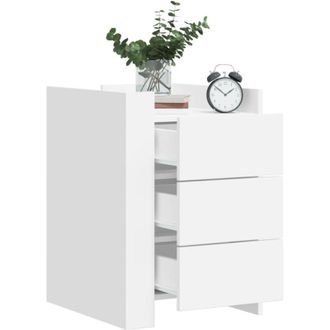 vidaXL Table de chevet blanc 45x50x65 cm bois ding&eacute;nierie - Vidaxl
