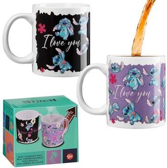 Disney Mug Stitch - Tasse Mug Thermoréactif 30 cl Thé Café - Idée Cadeau - Accessoire Lilo et Stitch Officiel