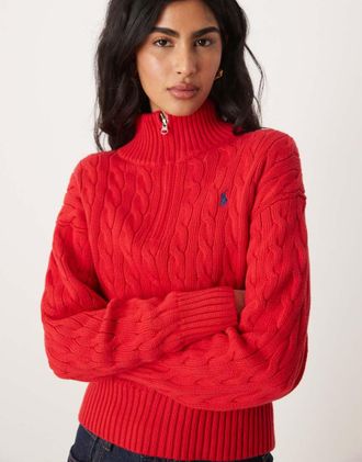 Polo Ralph Lauren Pull à col zippé - Rouge