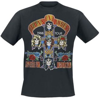 Guns n' Roses Tour 1988 Homme T-Shirt Manches Courtes Noir L, 100% Coton, Regular/Coupe Standard