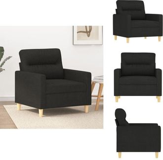 vidaXL Sofasessel Schwarz 60 cm Stoff - Sofasetto - Einzelsofa - Lounge Chair - Schwarzes Sofa - Gemütlicher Sessel