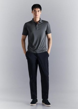 Mango Polo comfort extensible &agrave; boutons gris fonc&eacute; - Homme - XXL - MANGO MAN