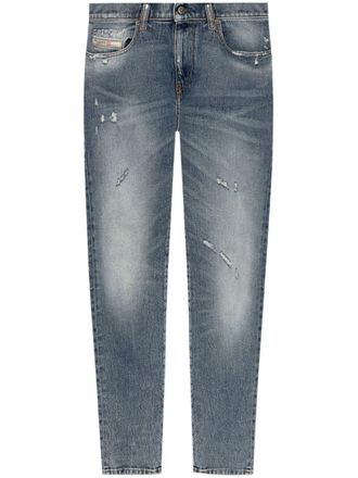 Diesel jean slim 2019 D-Strukt &agrave; effet us&eacute; - Bleu