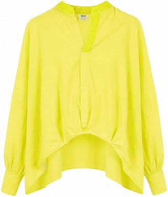 Brand Unique Femme, Blouses et Chemises, Jaune, Taille: 42 FR Blouse Fluide Oversize