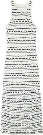 Springfield Damen 8.Gym.ap.Vestido Rayas Navy Lässiges Kleid, Hellbeige, X-Large