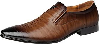 Generic Chaussures habill&eacute;es &agrave; enfiler pour homme en cuir - Chaussures derbys &agrave; bout pointu - Chaussures de mariage r&eacute;tro tendance - Mocassins confortables et