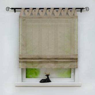 Joyswahl Raffrollo halbtransparentes Unifarbiges Bändchenrollo mit Längsstreifen »Thea« Schals mit Schlaufen Fenster Vorhänge BxH 120x140cm Grau 1er Pack