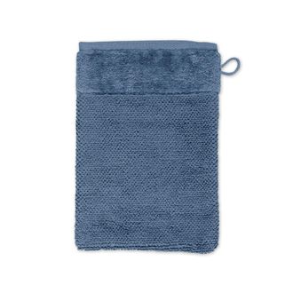 M&ouml;ve Bamboo Luxe Waschhandschuh 15 x 20 cm aus 60% Baumwolle / 40% Viskose aus Bambus-Zellstoff, Steel Blue