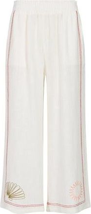 Garance Paris Pantalon Conor &agrave; d&eacute;tails brod&eacute;s et taille haute &eacute;lastiqu&eacute;e