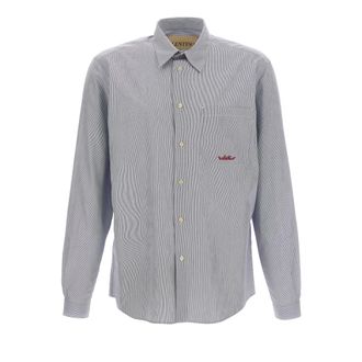 Valentino Garavani Gestreiftes Baumwollhemd - - Shirts - Herren - Blau - XL