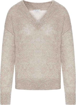 Brunello Cucinelli Rundhalspullover - Braun