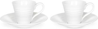 Portmeirion Sophie Conran Espressotassen und Untertassen, 2er-Set (wei&szlig;)