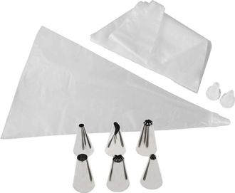 Zenker 9918350 Set mit 20 Spritzbeuteln und 3 T&uuml;llen aus Kunststoff und 6 T&uuml;llen aus Edelstahl, Spritzbeutel, T&uuml;llen aus Kunststoff, Edelstahl, 32 cm