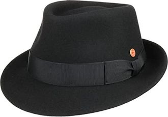 Mayser Chapeau Trilby Classique Chapeau de Feutre Chapeau pour Homme (57 cm - Noir)