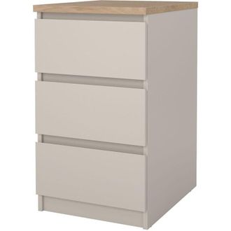 ebuy24 Naia Nachttisch 3 Schubladen Eiche Dekor