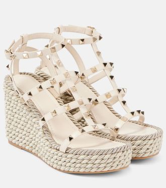 Valentino Garavani Espadrilles compens&eacute;es Rockstud Torchon 95