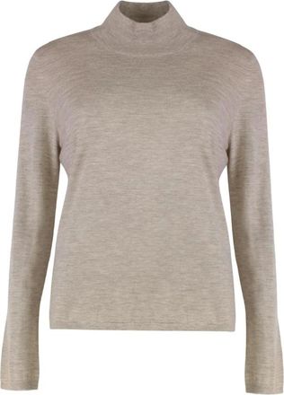 Max Mara Femme, Pulls, Beige, Taille: 42 FR Pull Fine Maille Col Montant