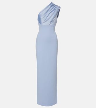 Solace London One-Shoulder-Robe Gracie mit Satinbesatz