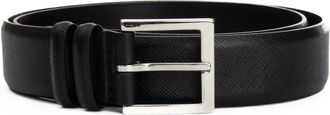 Orciani Ceinture Classique en Cuir Saffiano - Homme - Accessoires - Noir - Taille: 105 CM