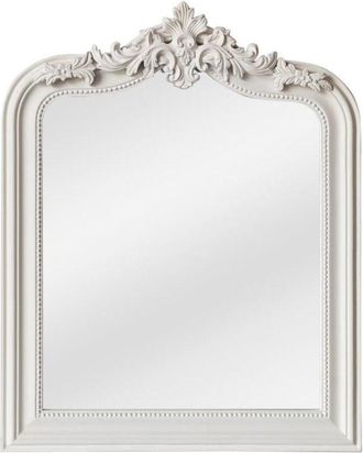 Vente-Unique Miroir trumeau avec moulures en bois de paulownia - L. 80 x H. 100 cm - Blanc mat - NOVARA