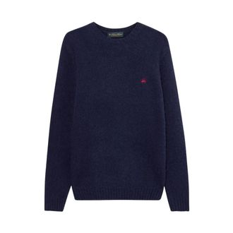 Brooks Brothers Homme, Pulls, Bleu, Taille: M Shetland Wool Crewneck