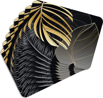 MG Design Set aus 8 Kork-Platzsets - Golden Nature 5 - 30 x 40 cm - hitzebeständig & abwischbar, mit Korkrückseite