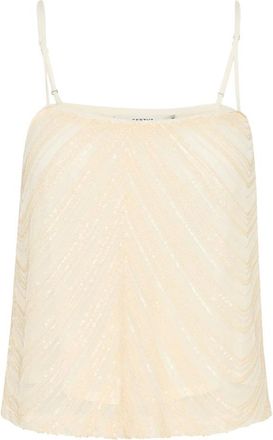 Gestuz Femme, Tops, Jaune, Taille: 38 FR Haut Sequins Jaune - Jaune Beurre