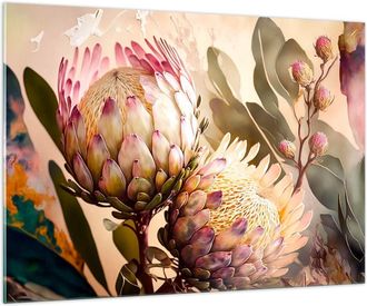 Arttor Bilder auf Glas 100x70cm Glasbild Blumen Pflanzen Botanik Gro&szlig; Wanddeko Bild im Glas Schlafzimmer K&uuml;che Deko Wandbilder Dekoration Wohnzimmer Modern W