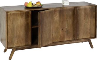 Mendler Sideboard HWC-L96, Kommode Schrank Anrichte, 4 Fächer und 4 Regalböden, Massiv-Holz Mango 72x146x43cm MVG, Natur