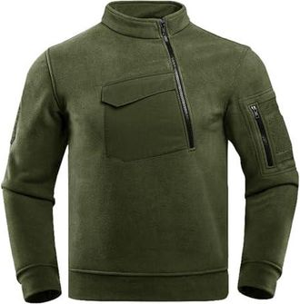 Generic Sweat-shirt en polaire pour homme - Manteau moelleux - Imprimé western - Avec fermeture éclair - Pour la vie quotidienne - Cadeaux de Noël, Vert, 3XL
