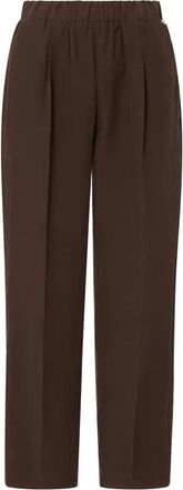 Liu Jo Femme, Pantalons, Brun, Taille: 42 FR Lino Coulisse Wide Pantalons