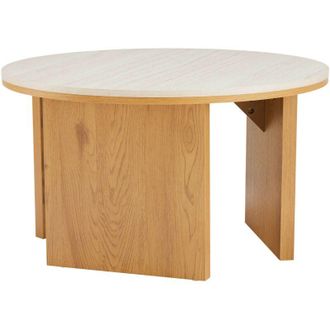 Oviala Table basse effet bois ronde diam 80 cm bois clair