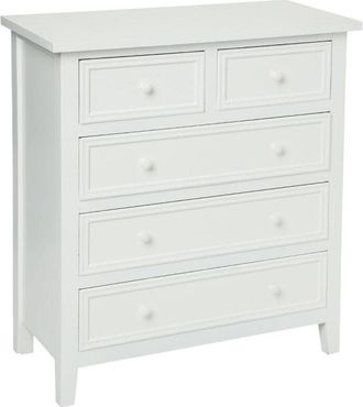 Atmosphera [JAMAIS UTILISE] Commode 5 tiroirs ATMOSPHERA Charme Blanc - 121474B