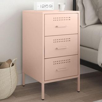 vidaXL Table de chevet rose 36x39x68 cm acier - Vidaxl