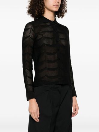 Tom Ford Open-Knit Cotton-Silk Shirt - Black