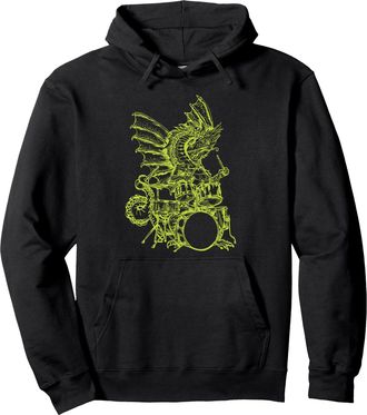 Seembo Drache spielt Trommeln Schlagzeuger Lustiges Tier Rock Musiker Pullover Hoodie