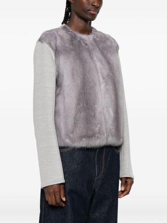Fabiana Filippi Mink Fur and Wool Jacket - Grey