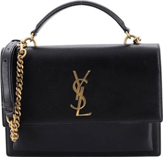 Saint Laurent Sunset Top Handle Leather Medium shoulder bag - Schwarz