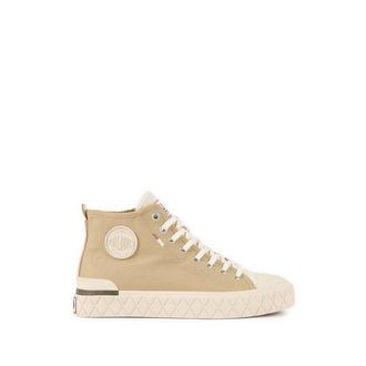 Palladium Baskets montantes compens&eacute;es en coton m&eacute;lang&eacute;