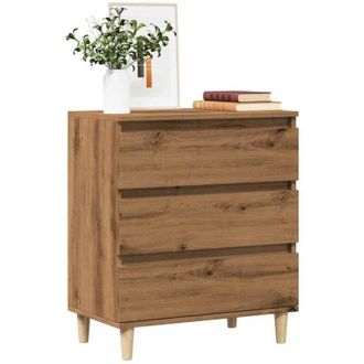 vidaXL Vidaxl - Buffet ch&ecirc;ne artisanal 60x35x70 cm - Bois ding&eacute;nierie durable - 3 tiroirs - Capacit&eacute; de charge 60 kg - Facile &agrave; entretenir