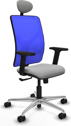 Piqueras y Crespo B&uuml;rostuhl mit verstellbaren Armlehnen, h&ouml;henverstellbare Lendenwirbelst&uuml;tze und festes Kopfteil, ausgestattet mit 3 Positionen und Schneideschaum, Bla