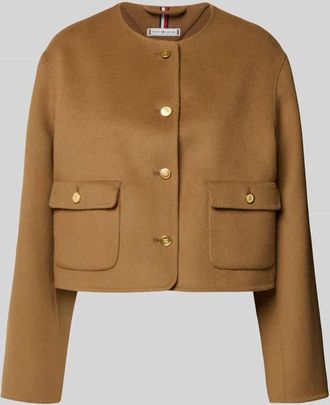 Tommy Hilfiger Regular Fit Wolljacke mit Schmuckknöpfen